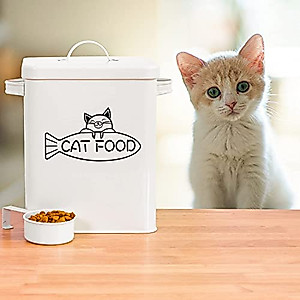 Vumdua Dog and Cat Food Storage Container, Farmhouse Pet Food Storage Containers with Lid and Dry Food Scoop, Durable Airtight Cat Food Container, Great Gift for Pet Owners