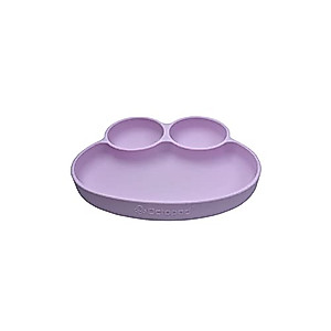 Abiie Octopod Frog Silicone Plates with Suction - Spill Proof, Easy to Clean - BPA-Free Bowl - Suction Plates for Baby and Toddler - Training & Feeding Divided Grip Dish (Pink Lavender)