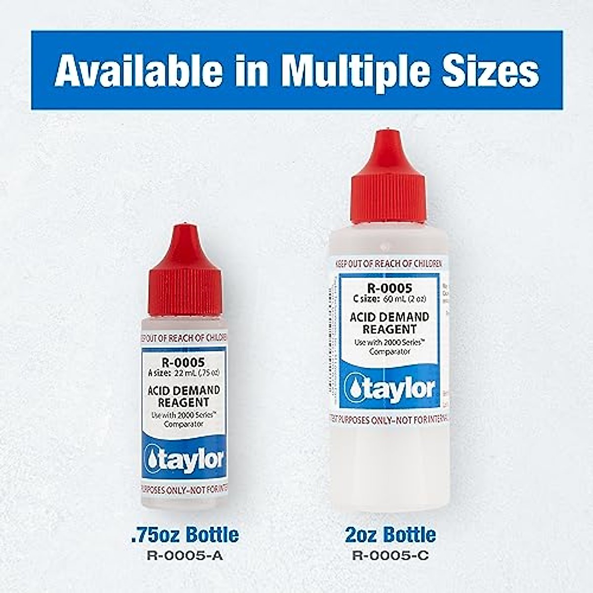 Taylor R-0005-C, Acid Demand Reagent for 2000 Series, 2 Ounce, for Testing Acid Demand Levels in Pool and Spas, Dropper Refill for Water Test Kits, Replace Annually | Made in The USA
