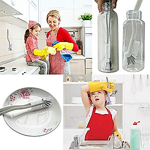 AncBace Dish Brush Kitchen Cleaning Brush Bottle Brush Bathroom Scrub Brushes Sink Household Pot Pan Edge Corners Tile Lines Brush with Stiff Bristles