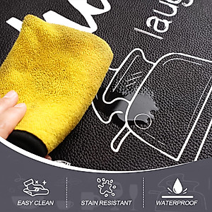 FRAMICS Kitchen Rugs and Mats Cushioned Anti-Fatigue Kitchen Rug, Waterproof Non-Slip Kitchen Mats and Rugs, Dark Brown Memory Foam Kitchen Floor Mat for Home Office Laundry, 17 x 47 + 17 x 30 Inch