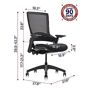 CLATINA Ergonomic High Swivel Executive Chair with Adjustable Height 3D Arm Rest Lumbar Support and Mesh Back for Home Office Black BIFMA Certification No. 5.1