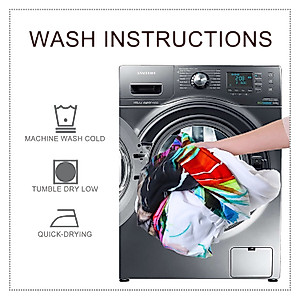 BlessLiving Floral Boho Wolf Duvet Cover Cool Wildlife Bedding Set Bright Rainbow Flower Blossoms Bed Spread (Queen)