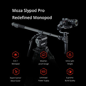 MOZA Slypod Pro Monopod Motorized Motion Camera Slider Accurate Position & Speed Control Extend Out 520mm Maximum Speed 40mm/s with Pan and Tilt Head & Tripod