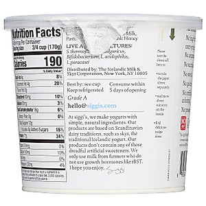 SIGGI'S Honey Whole Milk Yogurt, 24 OZ