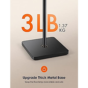 ALongDeng LED Floor Lamp, Dimmable Floor Lamps with Remote, Adjustable 3000K-6500K Colors & 5 Brightness Levels Standing Lamp, Adjustable Height Flexible Gooseneck, for Living Room, Bedroom, Office