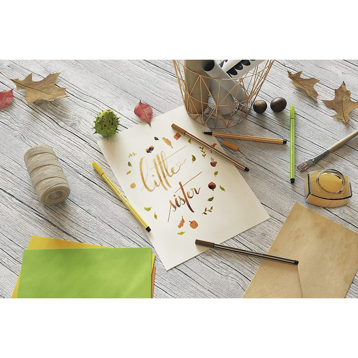 STABILO Premium Fibre-Tip Pen Pen 68 - Pack of 10 - Rust Red