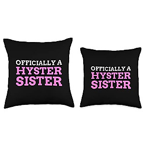 Hysterectomy Gifts Funny Hyster Sister Hysterectomy Post Operation Gift Throw Pillow, 16x16, Multicolor