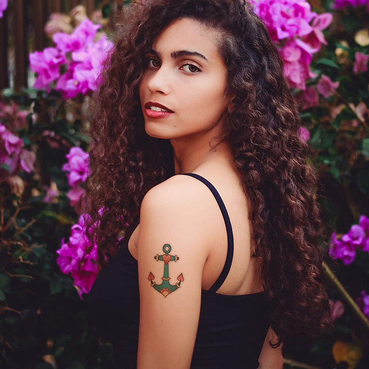 CARGEN Classic Temporary Tattoos - Traditional Old School Vintage Stickers Sailor Jerry Flower Rose Ladyface Swallow Butterfly Sword Eye Globe Crown Anchor Temporary Tattoo Fake Tattoo Great for Arm