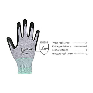 Ultra Durable Safety Work Gloves for Women Men, Seamless Knit Non-Slip Elastic Nylon Gloves, Power Grip, 3D Comfort Stretch Fit, Smart Touch Screen, Breathable, Abrasion, Antistatic, Small