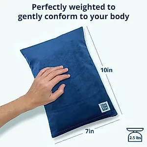 Microwave Heating Pad (with Removable Cover) – Weighted Microwavable Moist Heat Therapy Pad for Back, Neck, Shoulders, and Cramps – Portable, Reusable Cold or Warm Compress, 10" x 7", 2.5lbs