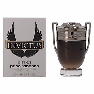 Paco Rabanne Invictus Intense Fragrance For Men - Spicy, Woody And Fresh Scent - Stands For Power, Victory And Pride - Notes Of Orange Blossom And Amber - Perfect For The Outdoors - Edt Spray - 1.7 Oz