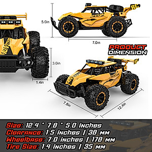Bluejay Remote Control Car - 2.4GHz High Speed 33KM/H RC Cars Toys, 1:12 Monster RC Truck Off Road Hobby Toys with LED Headlight and Rechargeable Battery Gifts for Adults Boys 8-12 Kids