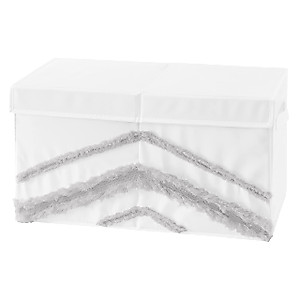 Sweet Jojo Designs Boho Bohemian Boy Girl Small Fabric Toy Bin Storage Box Chest For Baby Nursery or Kids Room - Grey White Farmhouse Shabby Chic Designer Modern Minimalist Gray Tufted Neutral