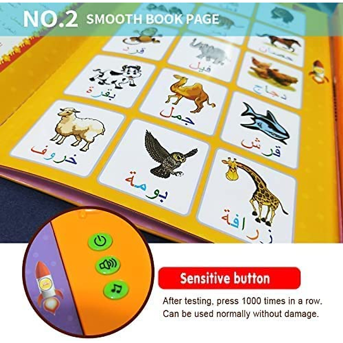 Educational book for children Arabic language, learning letters, numbers, colors and shapes, Arabic, learning writing, reading and hearing, An interactive books, Speech Therapy, Arabic Preschool Toys.
