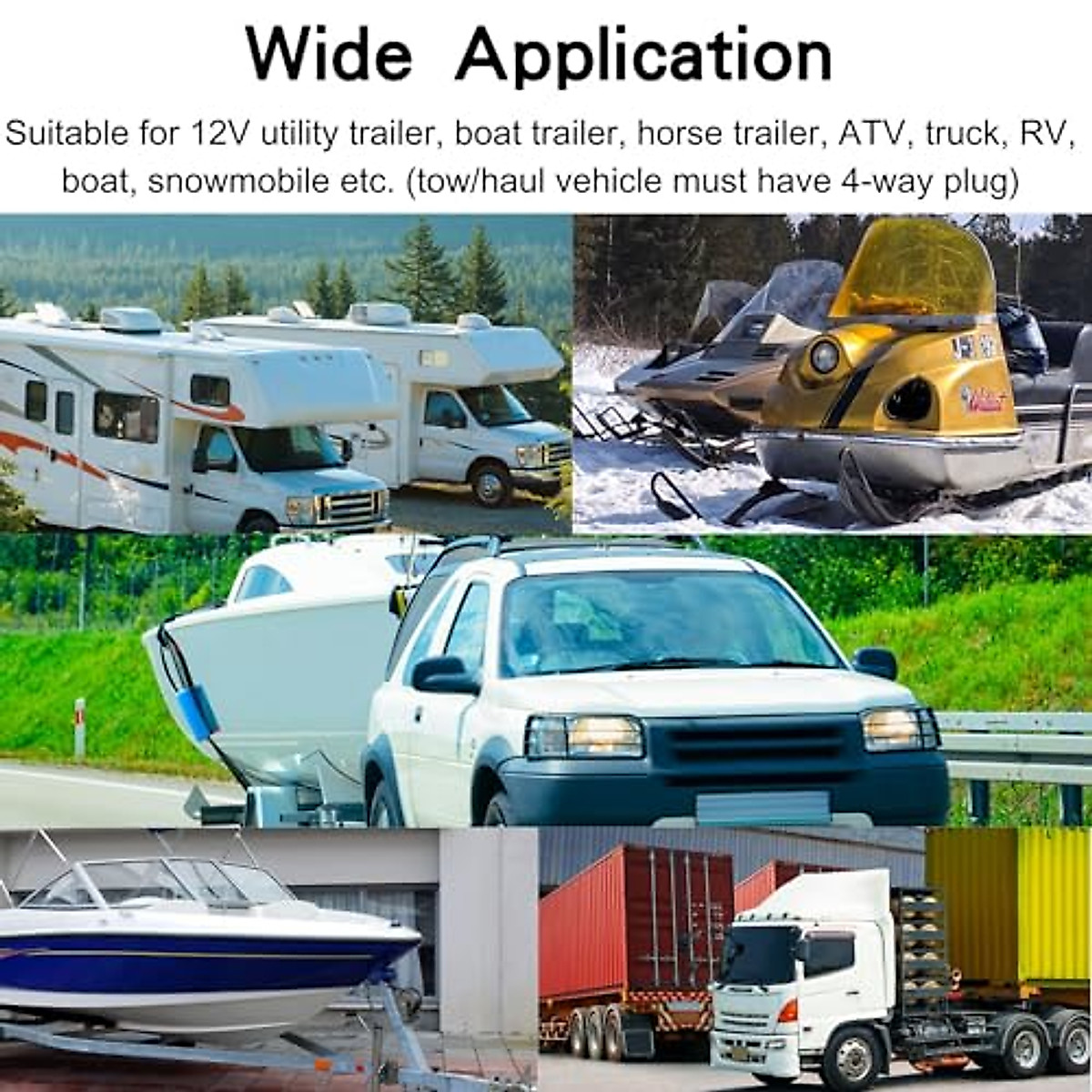 EXERAUO Trailer Wiring Harness Kit, 4 Pin Flat 4 Wire Trailer Wiring Connector, 21ft & 4ft Wishbond Trailer Light Kit 4 Wire Plug Connector Trailer Light Wiring for Utility Trailer Lights