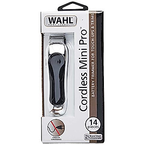 9307-1301 Cordless Mini Pro 14 Piece Touch-up and Trim Haircutting Kit, Chrome/black, Chrome/Black