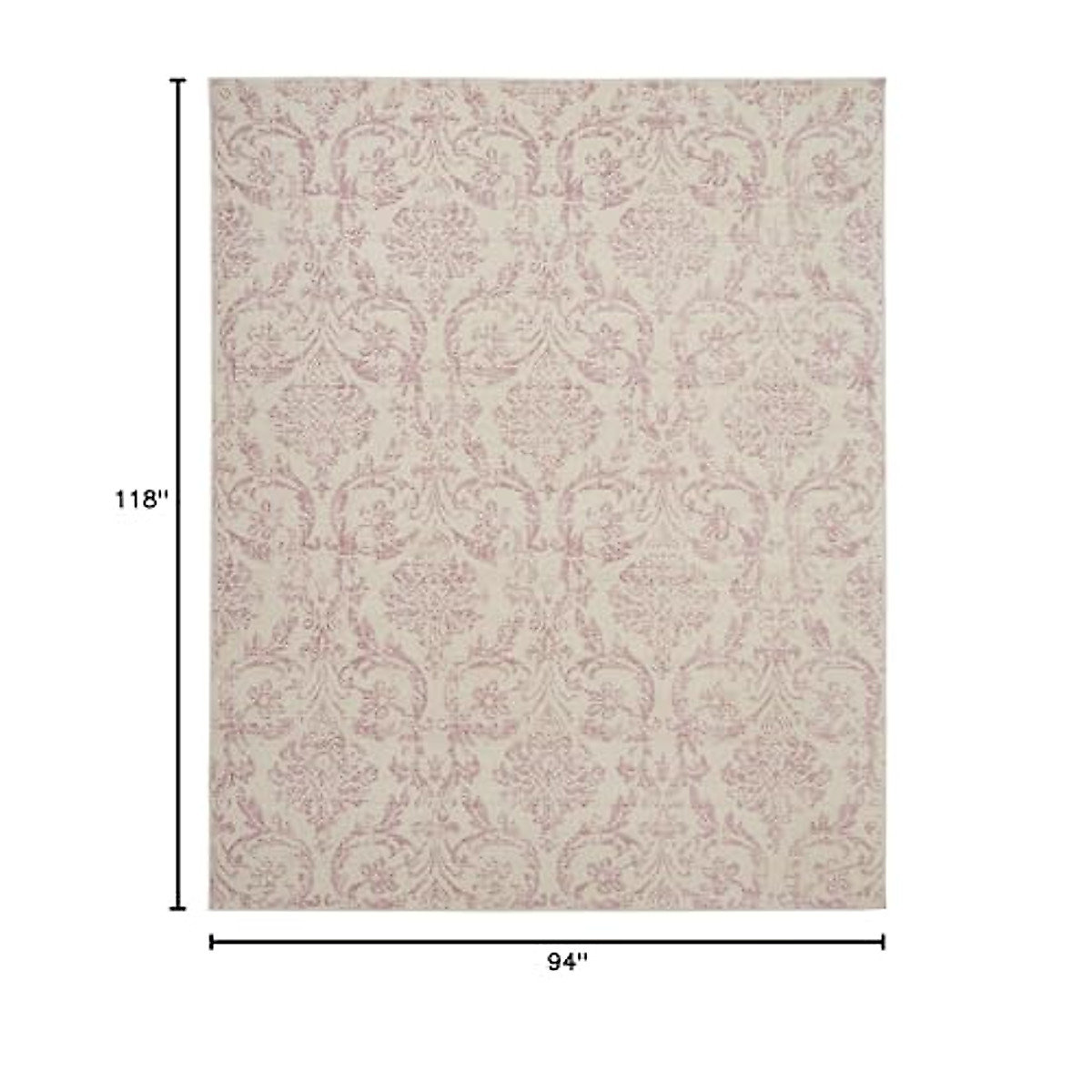 Nourison Jubilant JUB09, 7'10" x 9'10", Ivory Pink
