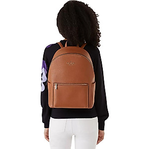 Kate Spade New York Women's Leila Pebbled Leather Large Dome Backpack Bag, Warm Gingerbread