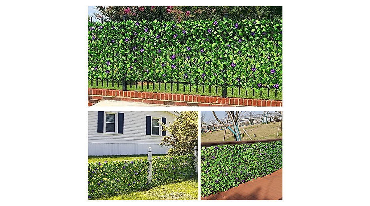 Betterhood Expandable Fence Privacy Screen - 4 Pack Decorative Ivy Panels