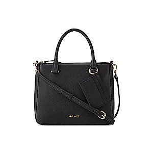 NINE WEST LUCIANNE Jet Set Satchel, Black