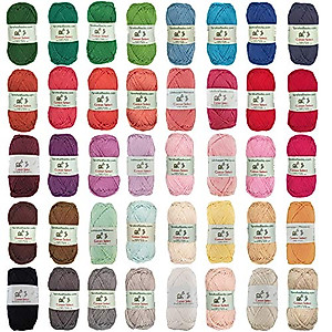 JubileeYarn Cotton Select Yarn - Sport Weight - 50g/Skein - Shades of Grey - 4 Skeins