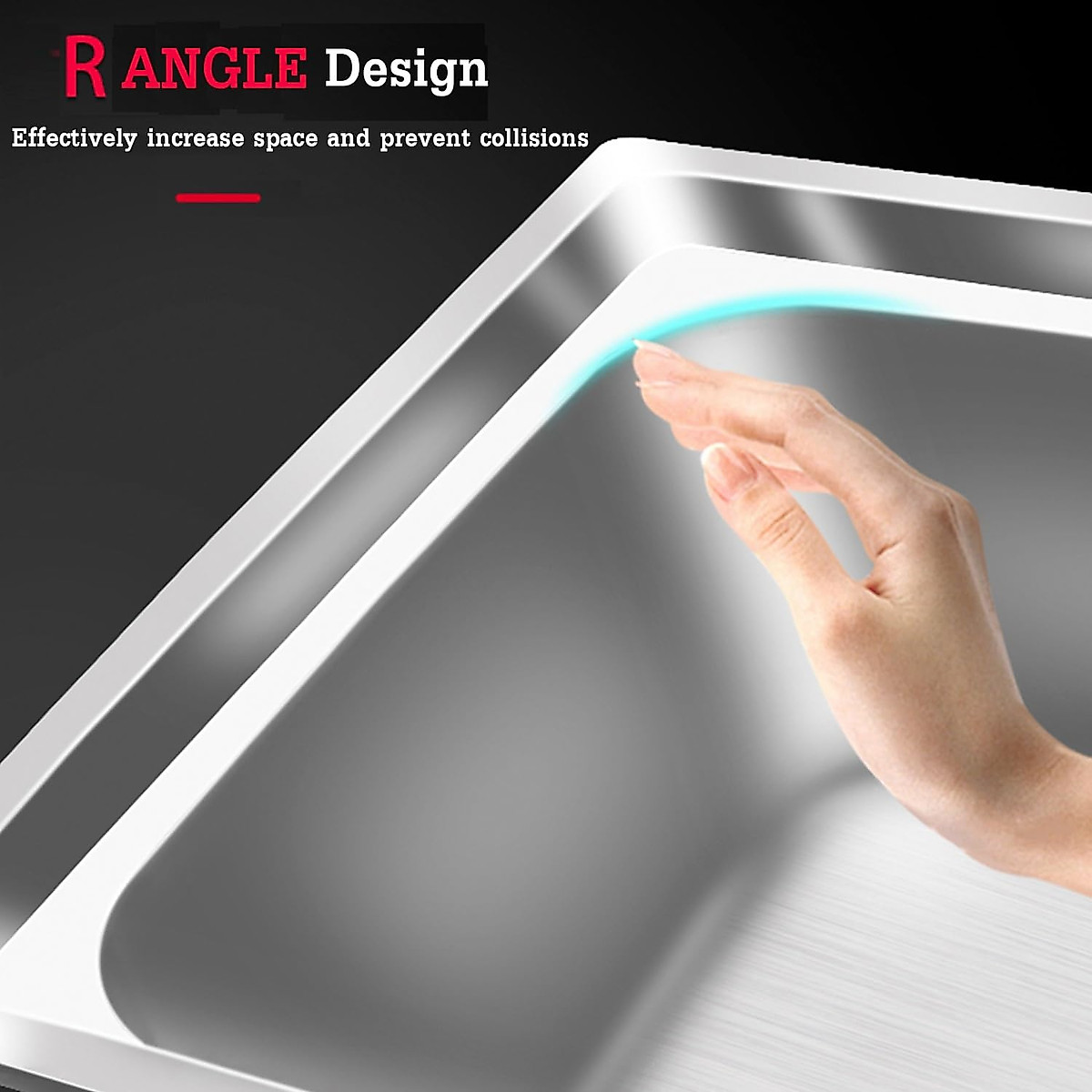 Freestanding Kitchen Sink, Commercial Restaurant Utility Sink Set, Stainless Steel Single Bowl Kitchen Sink, with Faucet (Size : 60x45cm/23.6x17.7in)