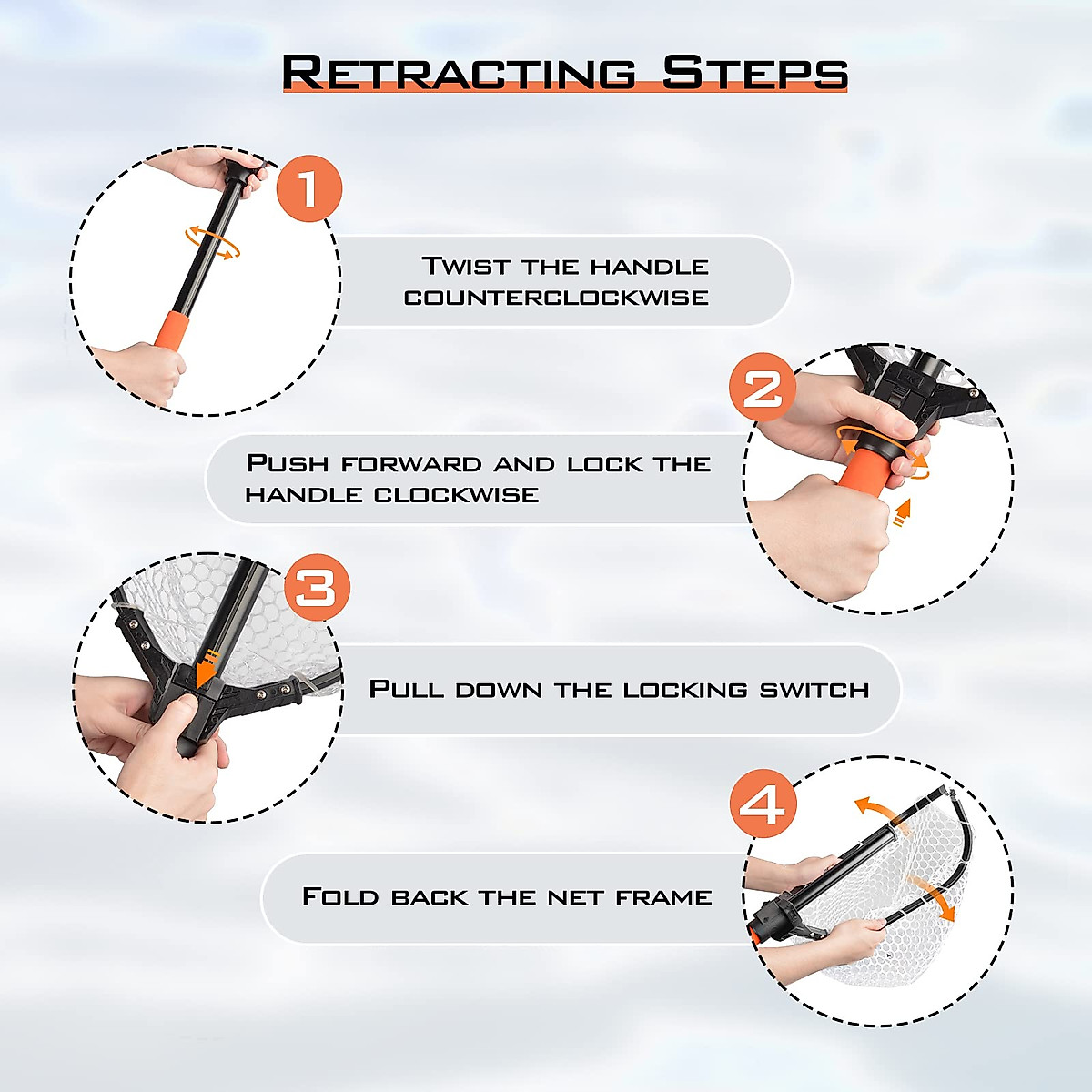 KastKing Brutus Fishing Net, Fish Landing Net, Lightweight & Portable Fishing Net with Soft EVA Foam Handle, Holds up to 44lbs/20KG, Fish-Friendly Mesh for a Safe Release, Silicone S