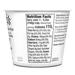 siggi’s® Icelandic Strained Nonfat Yogurt, Vanilla, 5.3 oz. Single Serve Cup – Thick, Protein-Rich Yogurt