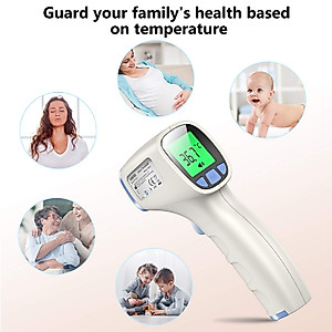 Jumper Medical Forehead Thermometer, Non Contact Thermometer for Forehead and Object Surface Measurement with Instant Reading and Fever Warning for Kids and Adults (Sky Blue)