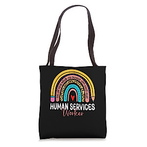 Human Services Worker Leopard Rainbow Healthcare Doctor Work Tote Bag