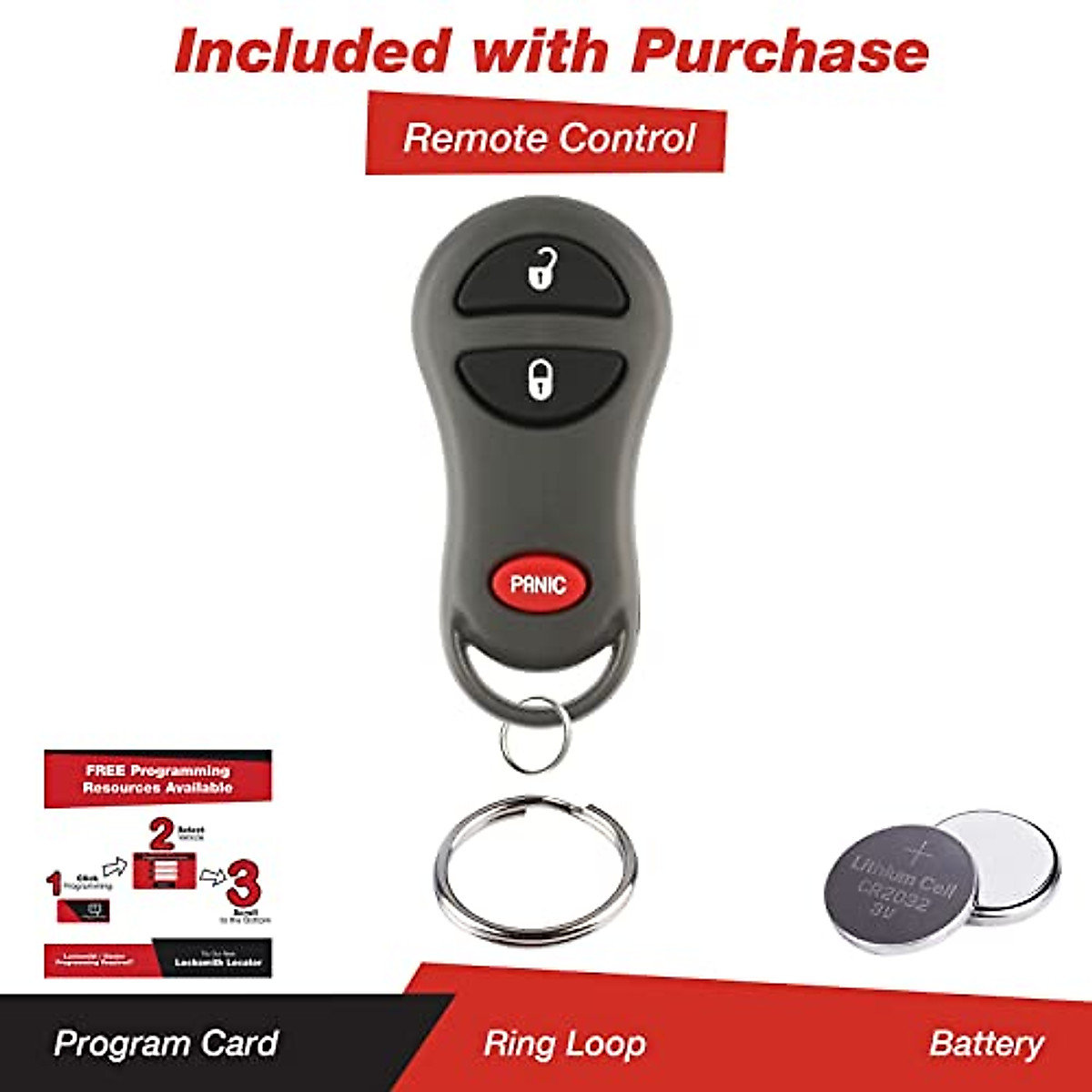 KeylessOption Keyless Entry Remote Control Car Key Fob Replacement for Jeep 56036860 GQ43VT9T