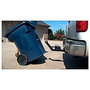 GREAT DAY Tote Caddy Trash Can Transporter - Fits Truck/Auto/Golf Cart/ATV With 2in Hitch Receiver - 200 lbs Weight Capacity - Black Powder-Coated Finish, TC5000
