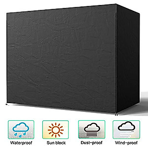 Patio Outdoor Garden Swing Covers, 3 Seater Hammock Waterproof and Weather Protection Durable Porch Swing Covers,Black