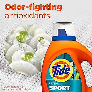 Tide Plus Febreze Sport Odor Defense Liquid Laundry Detergent Soap, HE Compatible, 94 Loads, 132 fl oz