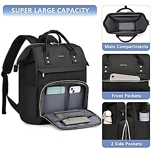 FOCDOD Laptop Backpack Women Work Bag - 15.6 inch with Laptop Compartment Waterproof Professional Travel Backpack Purse with USB Charger for College Teacher Nurse Business Women Orange