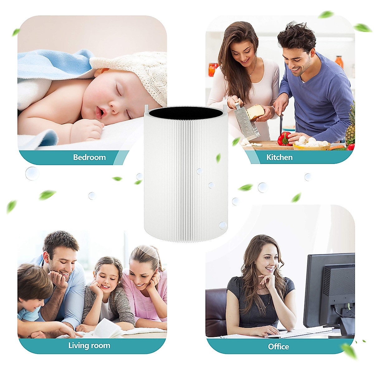 Blue Pure 411 Replacement Filter Compatible with Blueair Blue Pure 411, 411+, 411 Auto and Mini Air Purifiers, Particle and Activated Carbon, 2-Pack