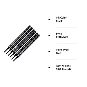 6 Pack - Schmidt 888 Rollerball Refill Black Fine Tip