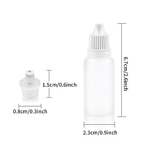 WYKOO 90 PCS 15ml 0.5oz Empty Plastic Squeezable Dropper Bottles with Caps, Portable Reusable Eye Liquid Dropper Bottles