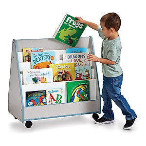 Jonti-Craft Rainbow Accents 3507JCWW131 Double Sided Pick-a-Book Stand - Mobile - Coastal Blue