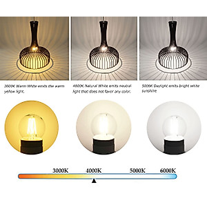 Greeogin Dimmable E26 LED Edison Bulb, g16.5 led Candelabra Bulb 4W Equal to 40W Natural White 4000K,for Pendant Fixtures,Chandeliers,Vanity Bulbs 5 Pack