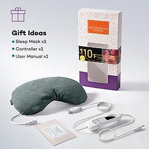 Heated Eye Mask, Warm Eye Compress Mask for Dry Eyes, USB Electric Eye Heating Pad with Temperature & Timer Control, Dry Eye Mask for Dry Eyes Blepharitis Sinus Migraine Stye MGD Puffiness Gray