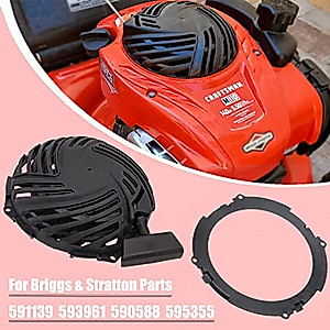 Zeekee Recoil Pull Starter 591139 Replacement for Troy Bilt Craftsman TB110 TB200 140CC 150CC Lawn Mower Compatible with Briggs & Stratton Engines Pull Start Assembly