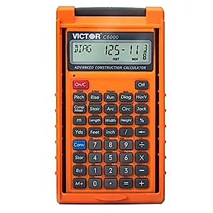 Victor C6000 Advanced Construction Calculator with Protective Case Displays in Fractional or Dimensional Forms Perfect for Carpenters, Renovators,Builders, Contractors, Estimators
