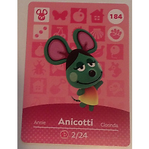 Nintendo Animal Crossing Happy Home Designer Amiibo Card Anicotti 184/200 USA Version