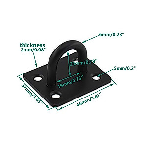 Ulifestar Stainless Steel Ceiling Hooks, Pad Eye Plate U Hooks Heavy Duty Wall Mount Ring Hooks Marine Hanging Hardware Staple Hook Loop with Screws