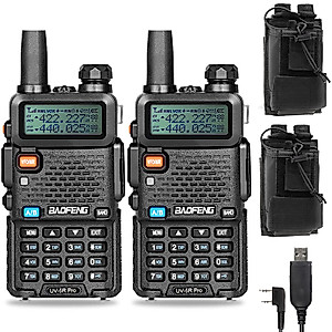 Baofeng UV-5RPro 8W 2Pack Ham Radio Two Way Radio More Radio Case One Programming Cable