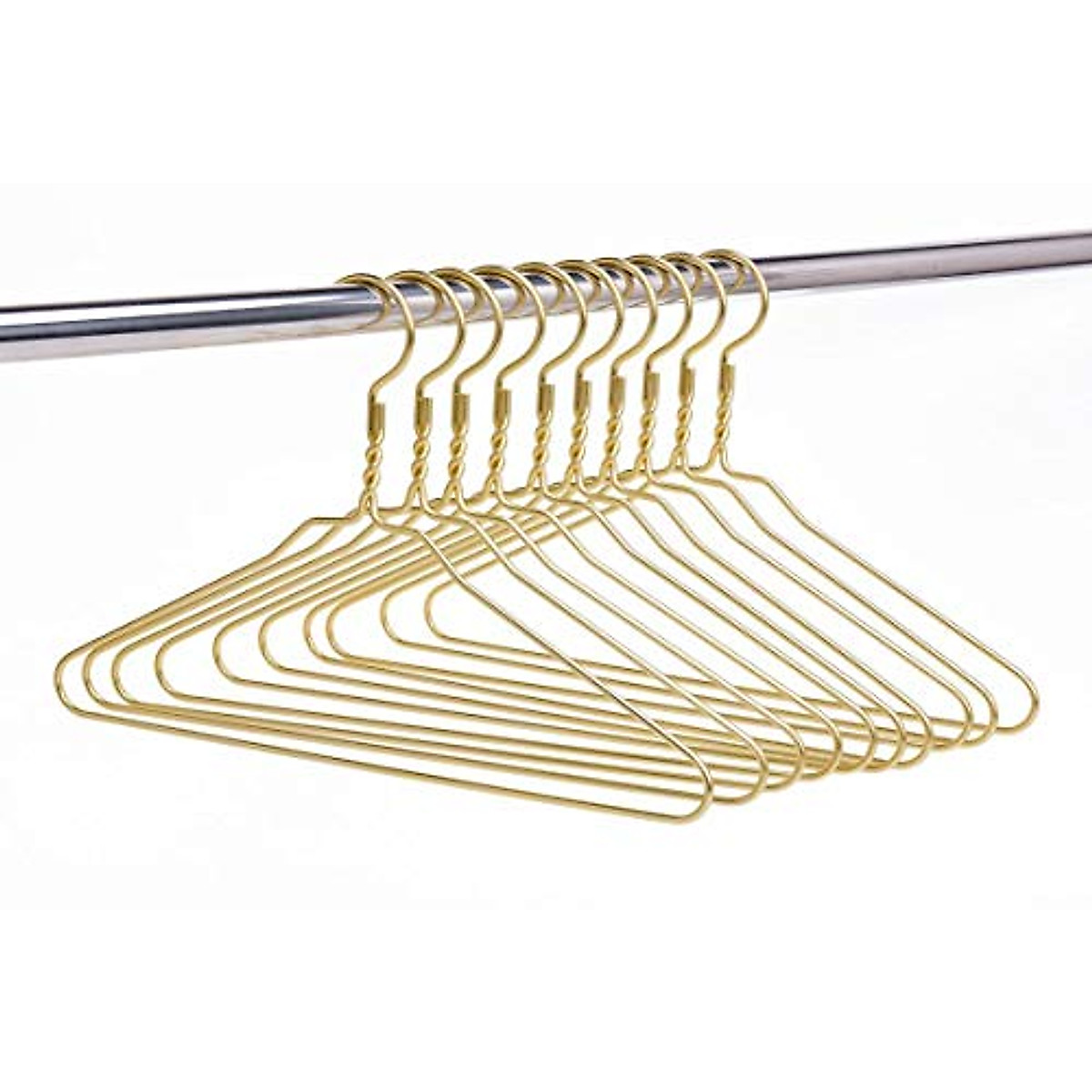 Beautiful Gold Aluminum Metal Suit Hangers Heavy Duty Coat Hangers (10 Pack Gold)