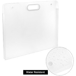 QWORK Art Portfolio Folder - 17x13 Inch, Water-Resistant Solid Stiff Material, 4 Pack Translucent Large Storage for Artwork, Diamond Painting, Posters and Classroom Supplies