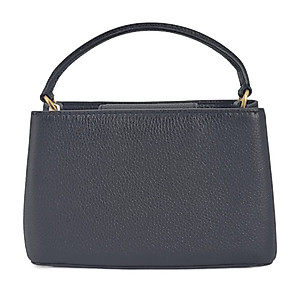 Tory Burch 145357 Britten Black With Gold Hardware Leather Women's Micro Satchel Bag